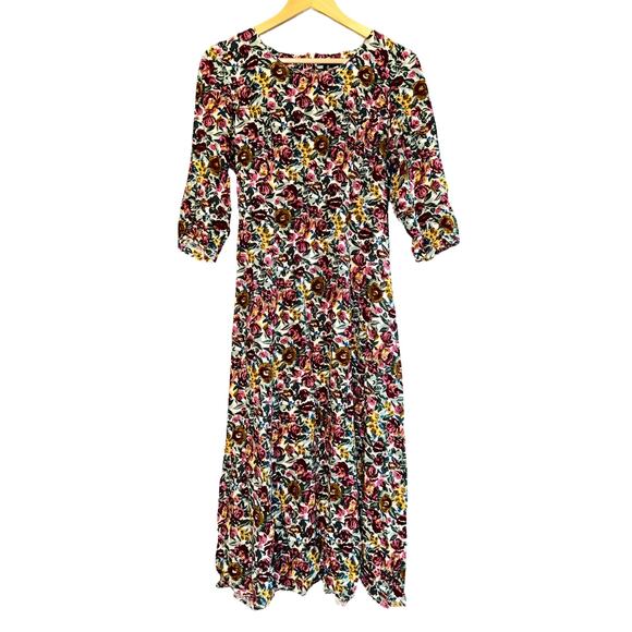 Jamie Brooke | Dresses | Vintage Jamie Brooke Floral Midi Dress Womens ...